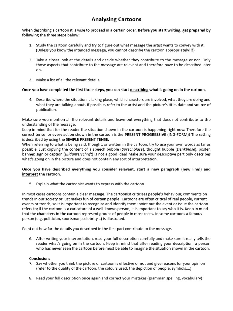 How To Analyse A Cartoon | PDF | Cartoon