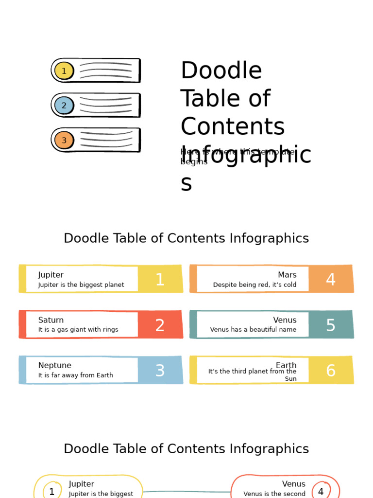 Doodle Table of Contents Infographics by Slidesgo | PDF | Planets ...