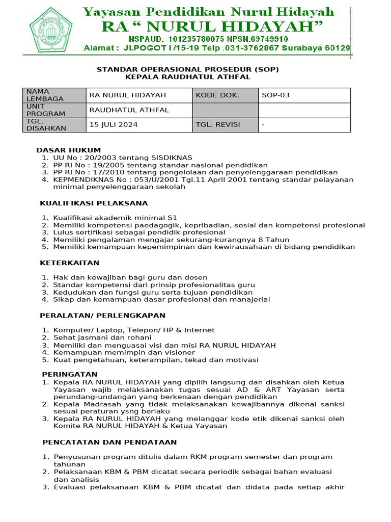 Sop Kamad | PDF | Karier & Perkembangan