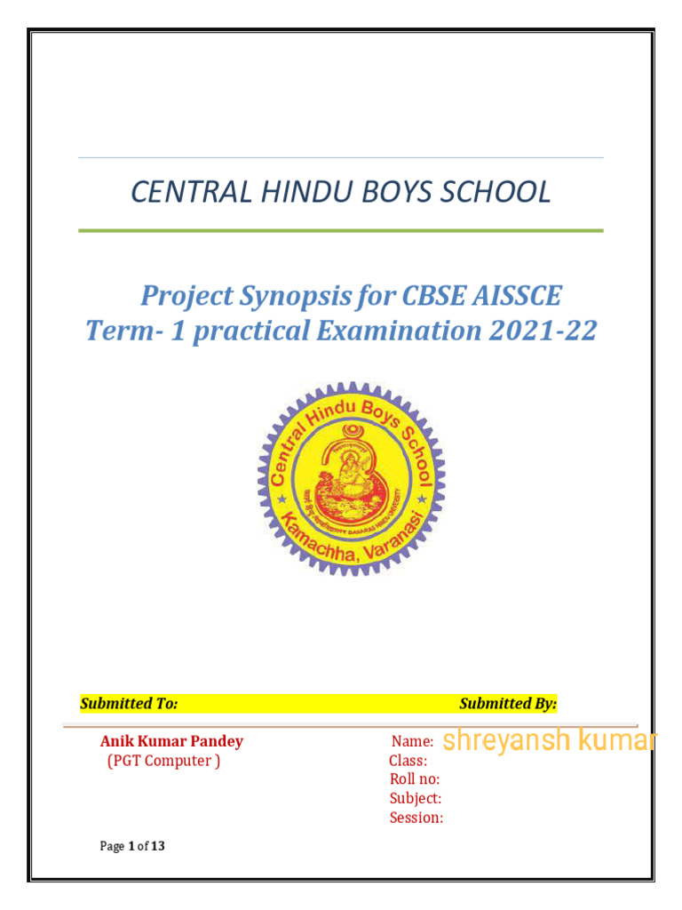 Automated System Project Synopsis | PDF | Software Development | Computing