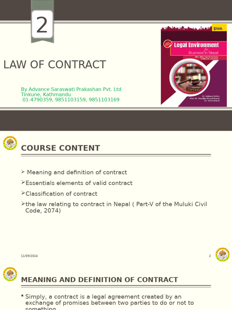 Chapter 2-Law of Contract | PDF | Legal Ethics | Private Law