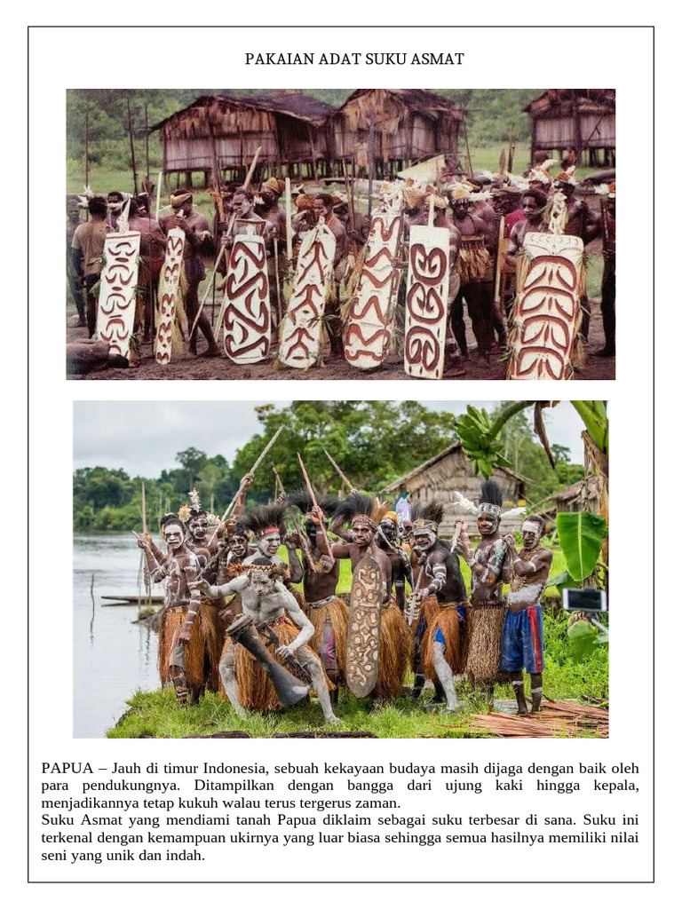 Pakaian Adat Suku Asmat | PDF | Ilmu Sosial | Griya & Taman