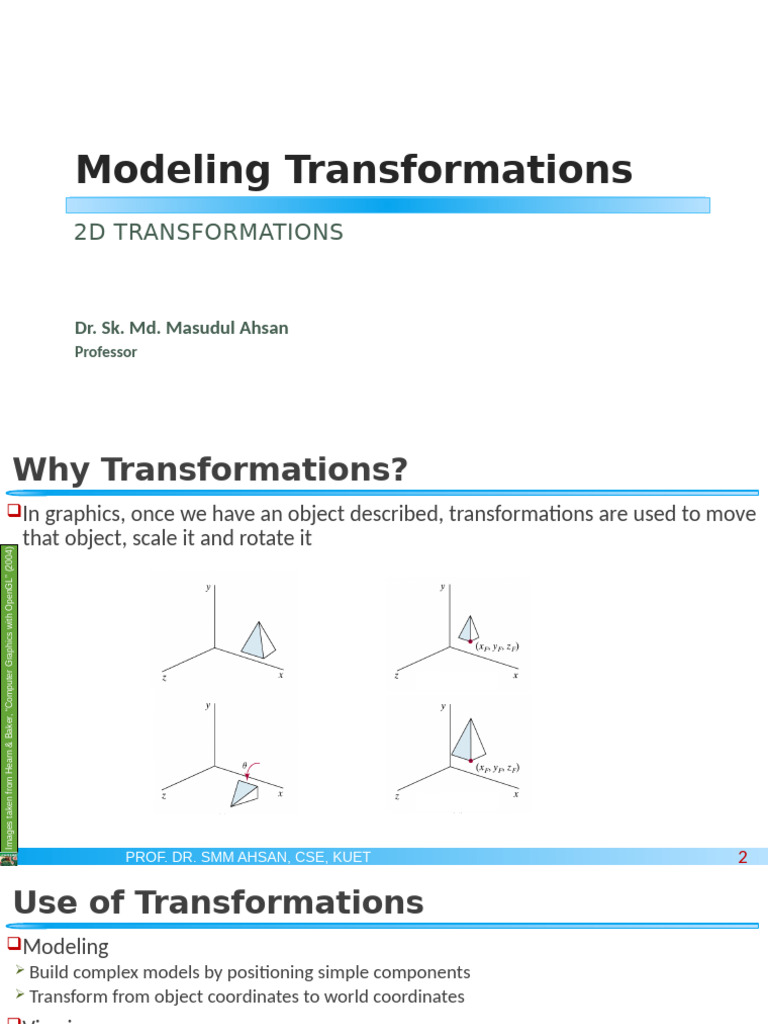 L2 2D Transformation | PDF | 2 D Computer Graphics | Mathematical Objects