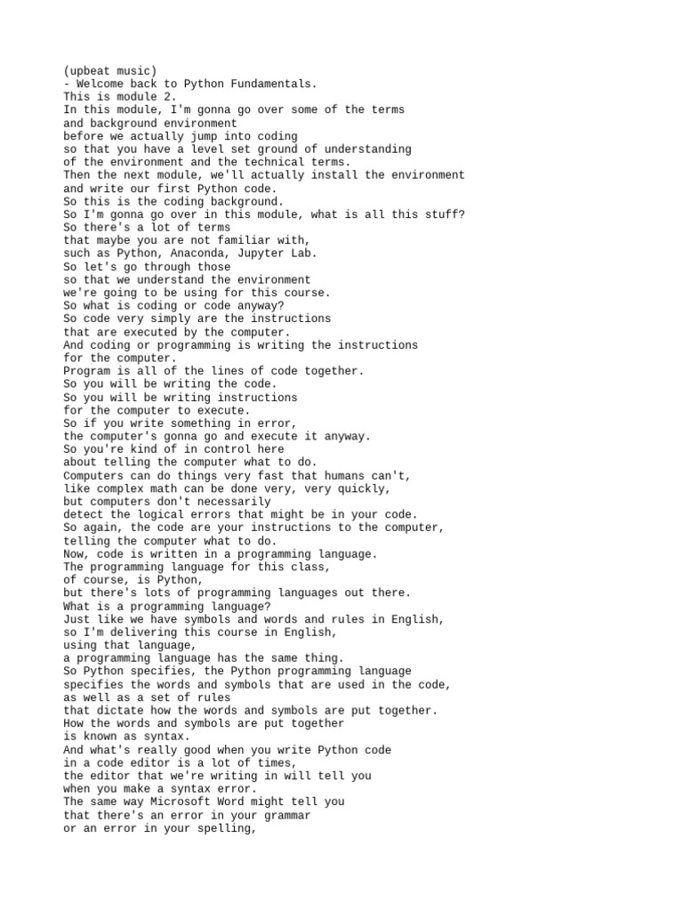 PYTHON100-MOD2-CODING BACKGROUND-V2-en | PDF | Python (Programming Language) | Software Development