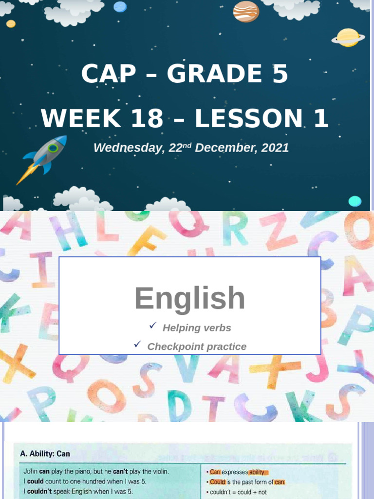 Cap - Grade 5 Week 18 - Lesson 1: Wednesday, 22 December, 2021 | PDF