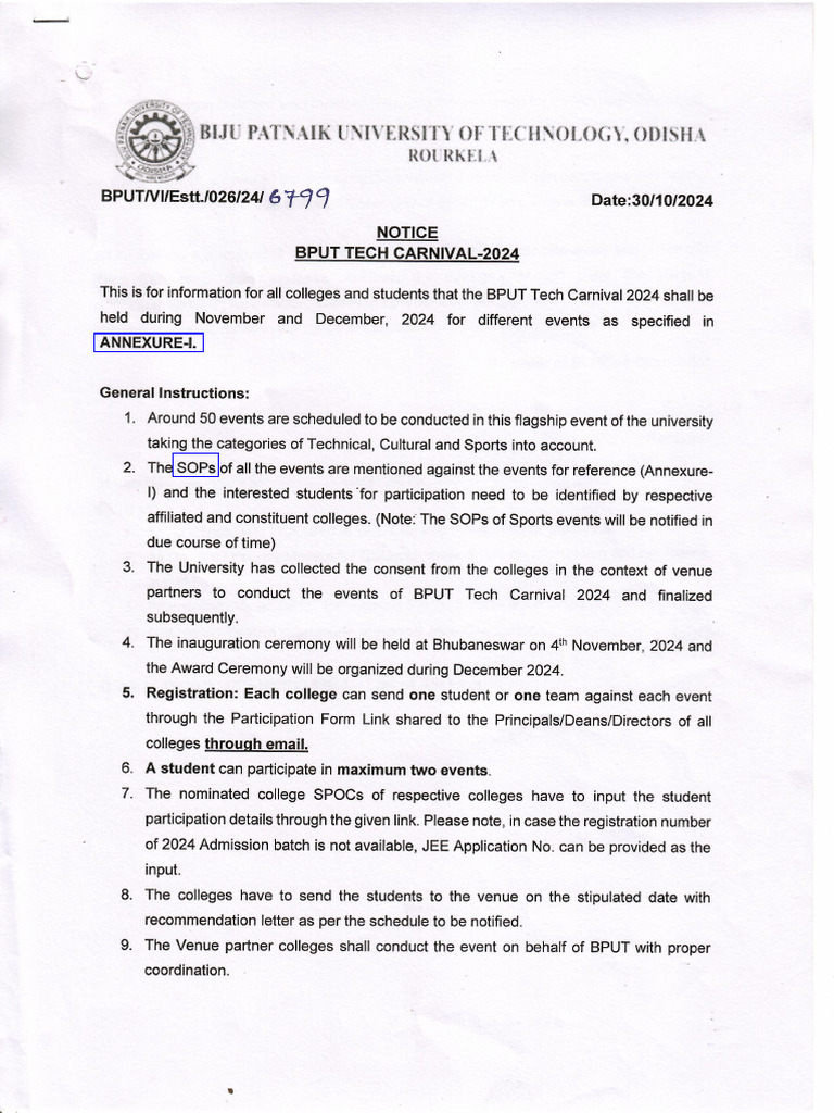 Notice - BPUT Tech Carnival 2024 | PDF | Databases | Conceptual Model