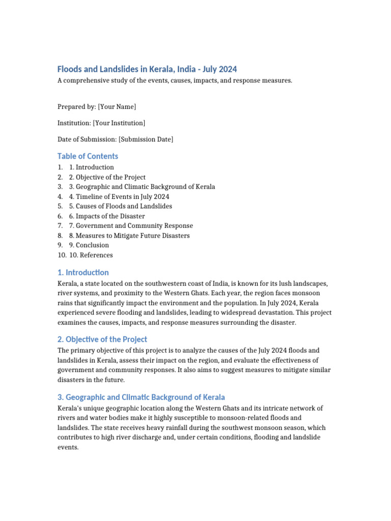 Kerala Floods: Causes & Responses | PDF | Flood | Emergency Management