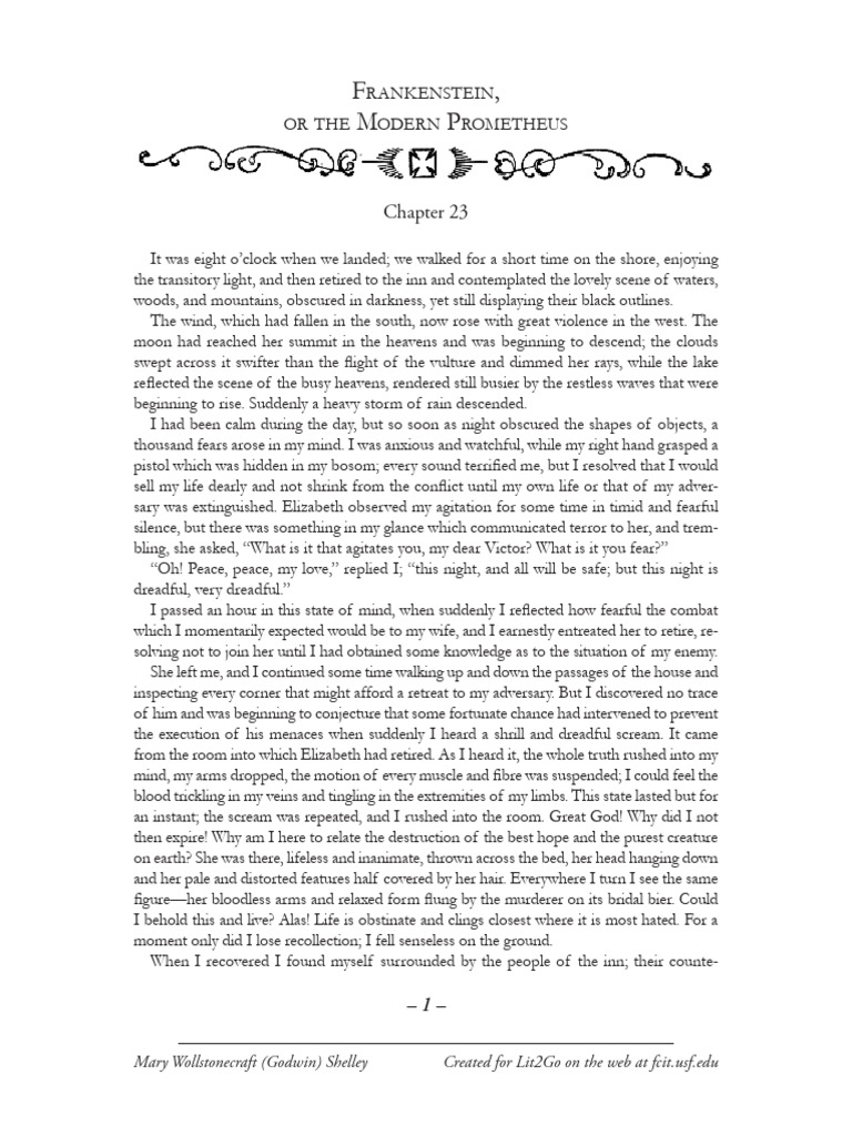 Frankenstein or The Modern Prometheus 024 Chapter 23 | PDF | Poetry