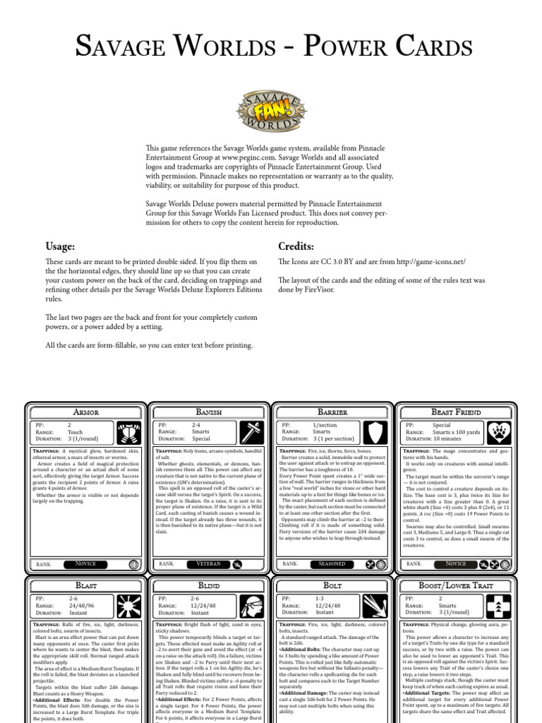 SW Power Cards Form Fill Able | PDF