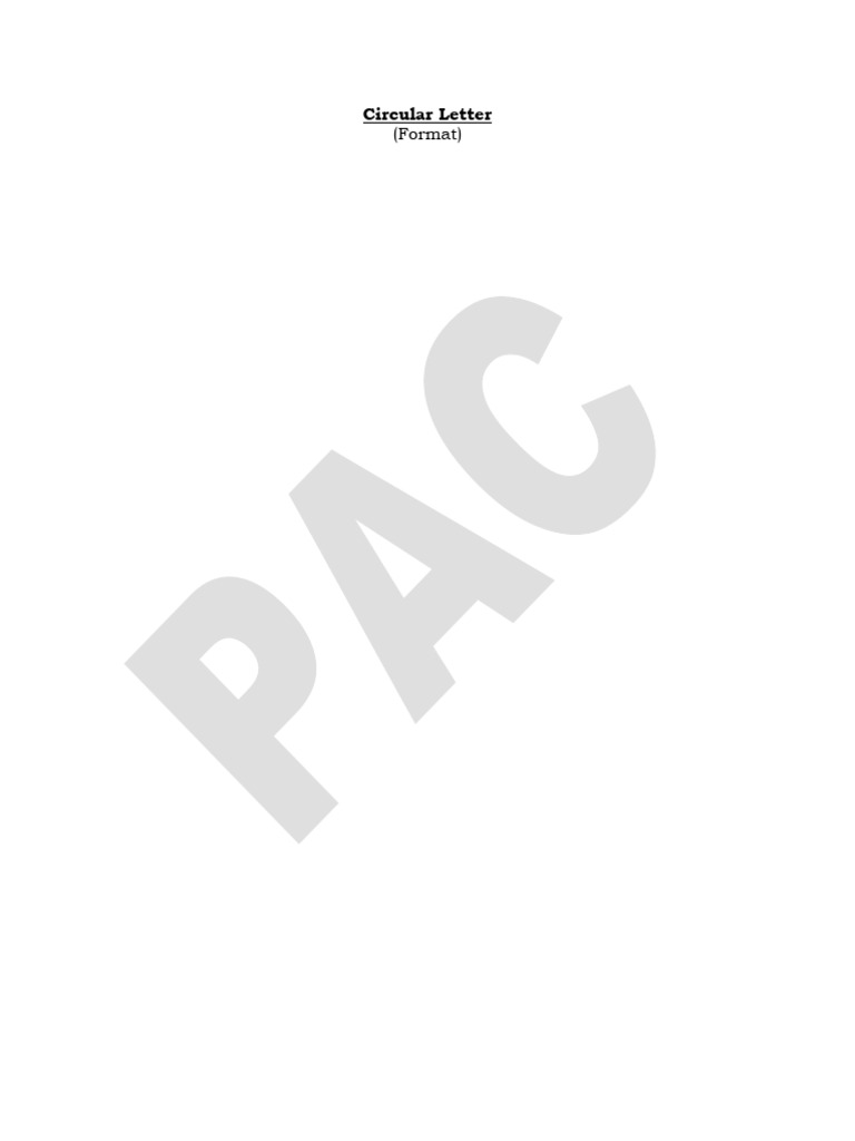 Format - Circular Letter | PDF