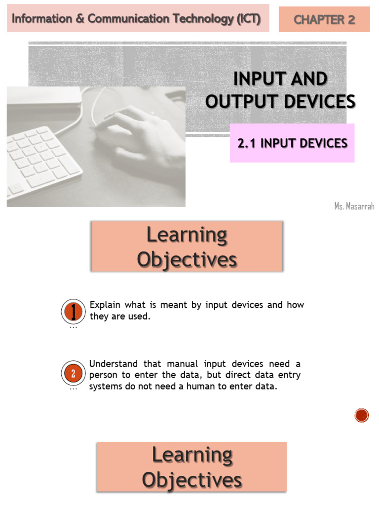 Chapter 2.1 Types of Input Devices | PDF | Image Scanner | Computer Keyboard