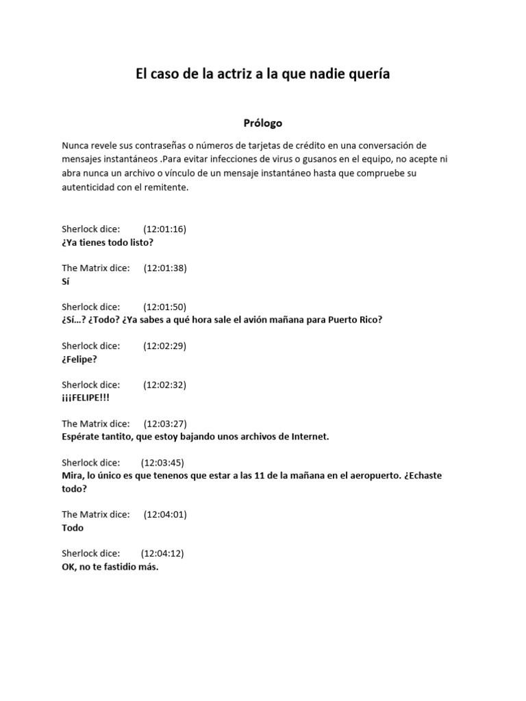 Libro - El Caso de La Actriz A La Que Nadie Quería | PDF