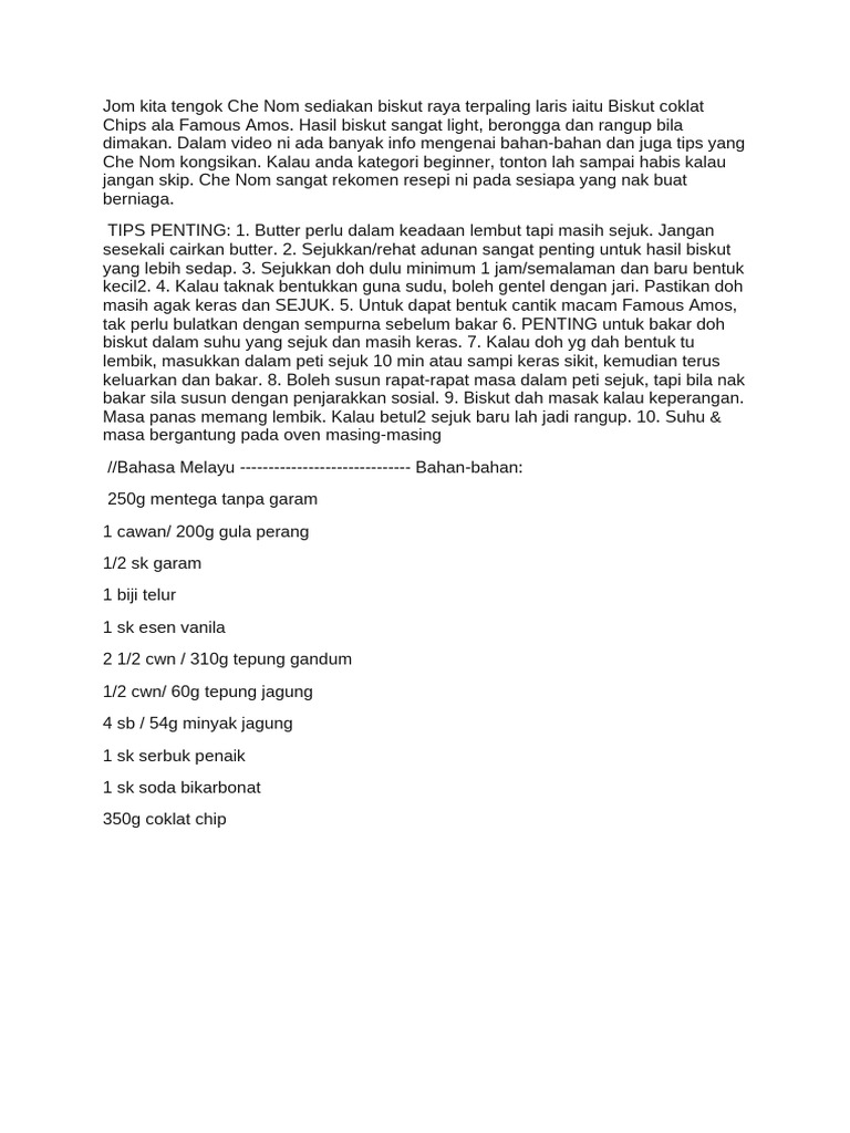 Che Nom Cookies | PDF