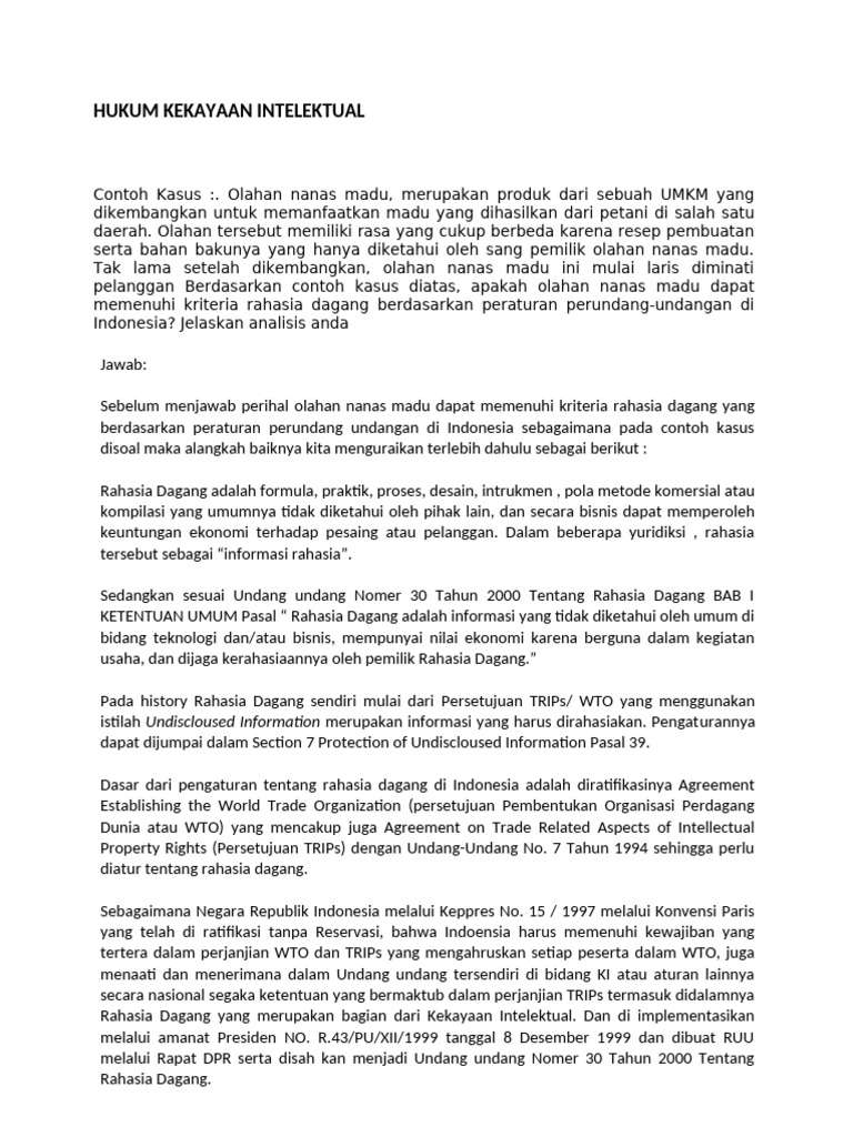 Jawaban Tugas 2 Hki | PDF | Hukum