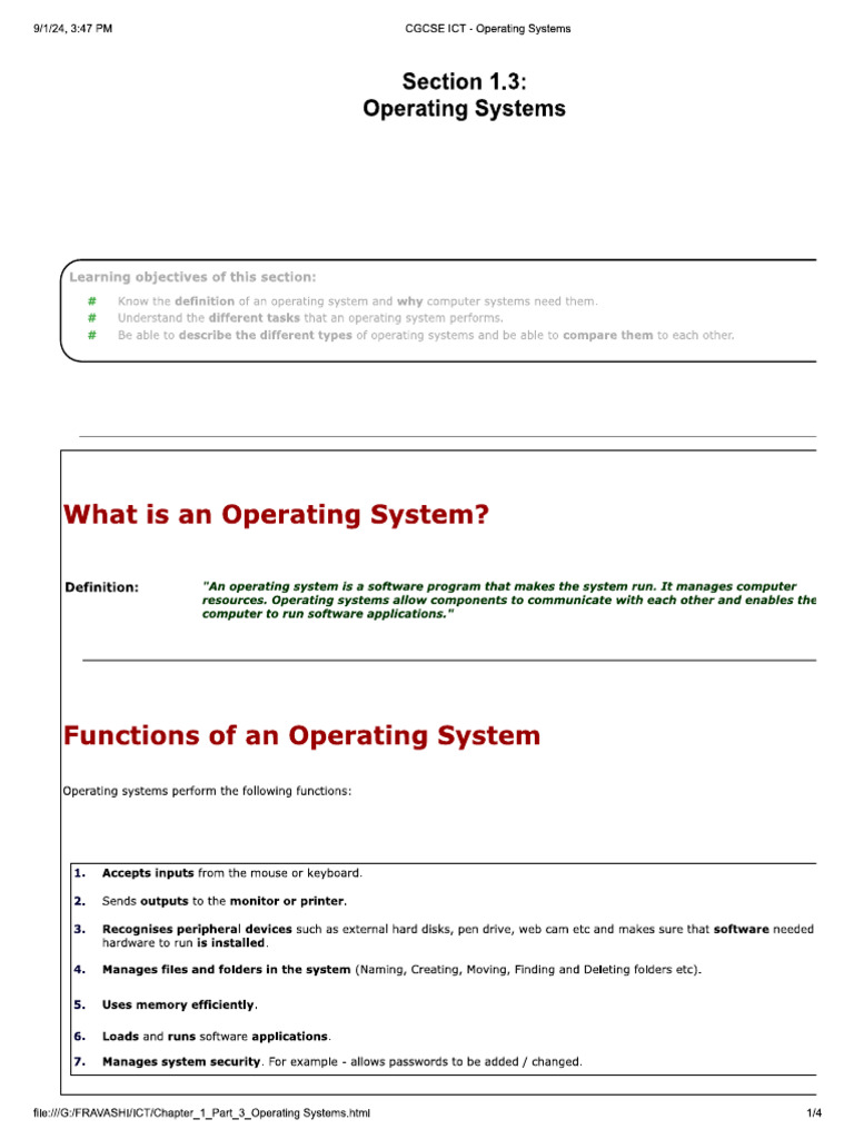 IGCSE ICT Chapter 1 Types and Components of Computer System Part 3 ...