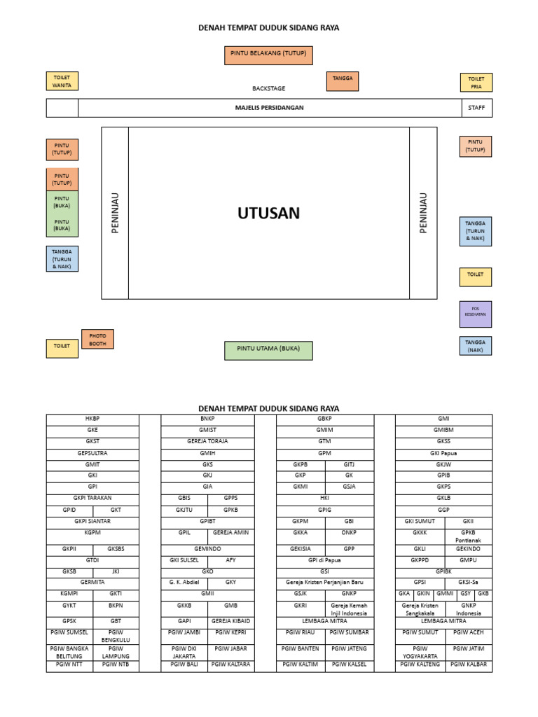 Denah Sidang Raya Fix | PDF