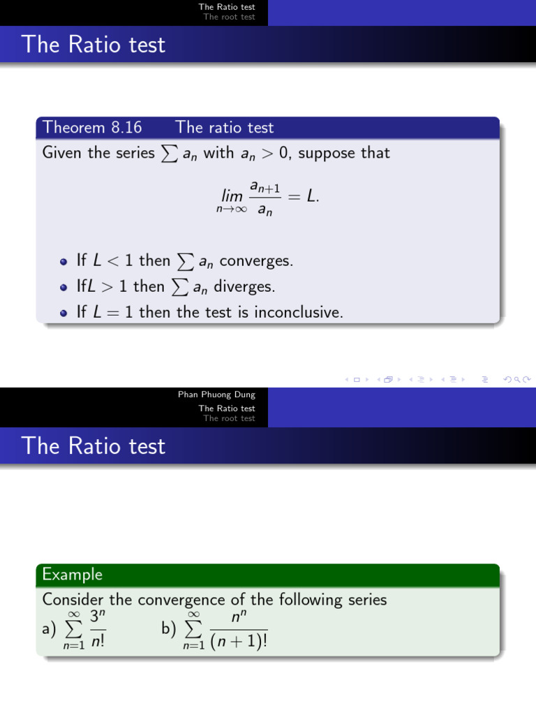 8.5 The Ratio and The Root Test | PDF | Teaching Methods & Materials