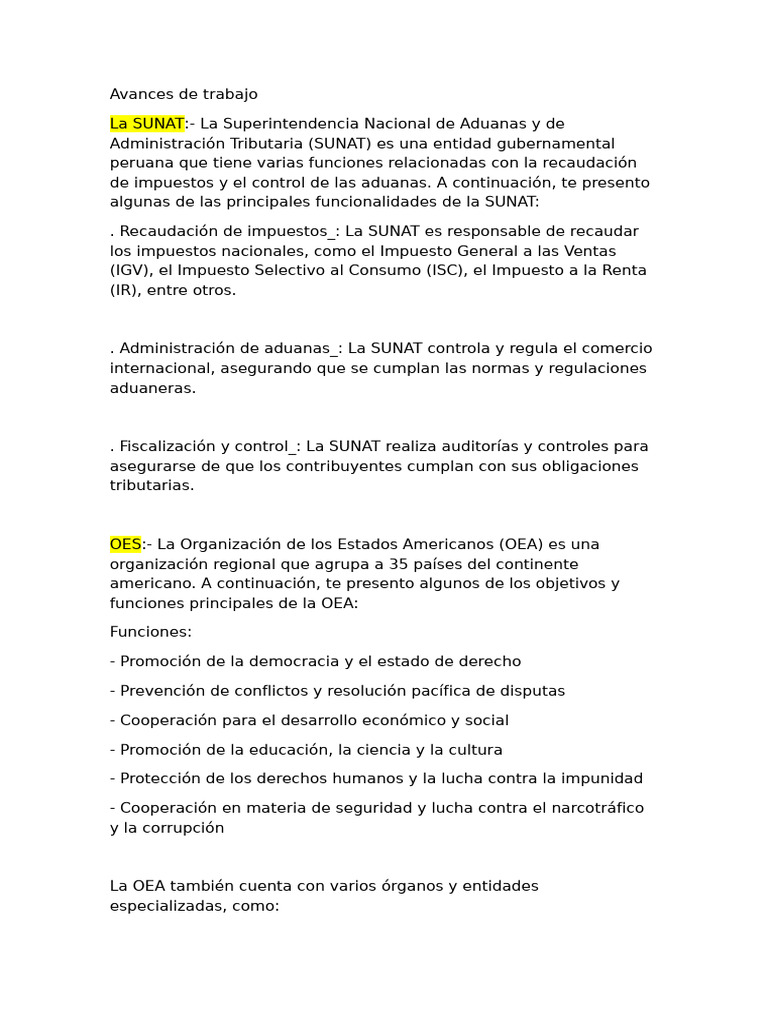 Funciones de SUNAT, OEA y Aduanas | PDF | Almacén | aduana