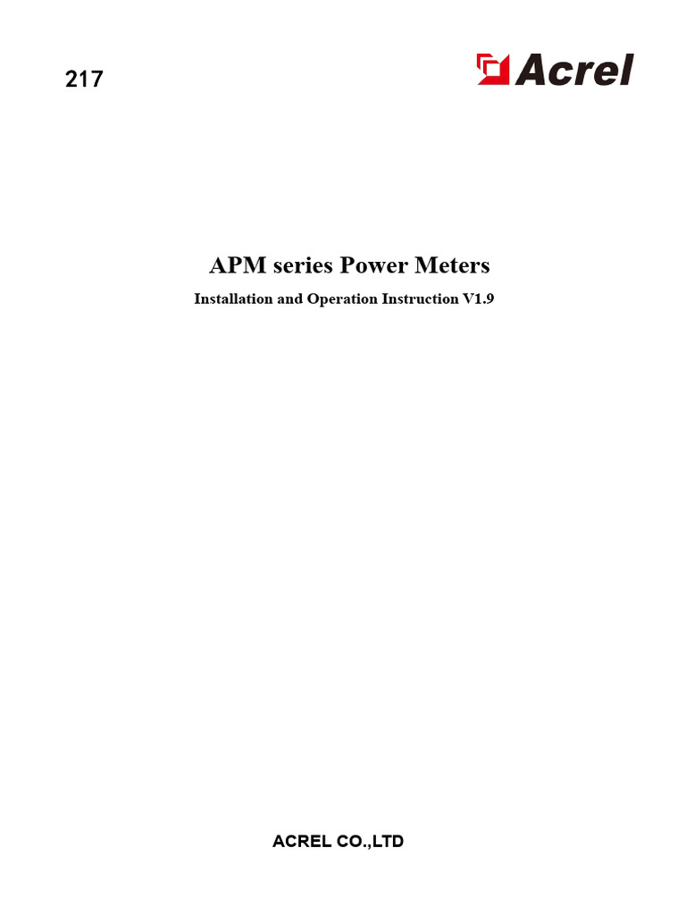 Apm Manual | PDF | Ac Power | Distortion