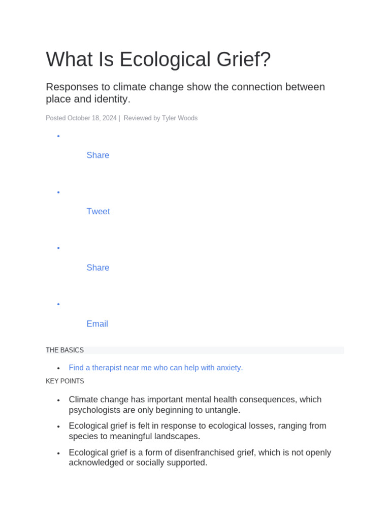 What Is Ecological Grief | PDF | Grief | Psychology