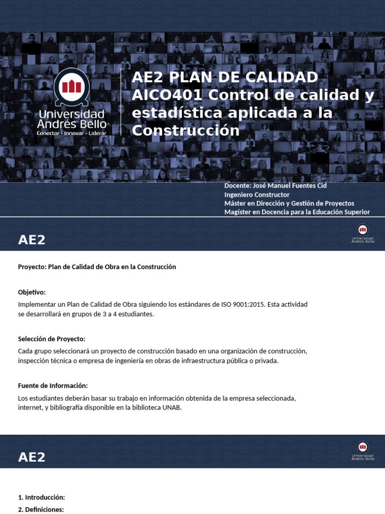 Control Estadístico y Calidad Aplicada en La Construcción Proyecto PAC | PDF | Calidad ...