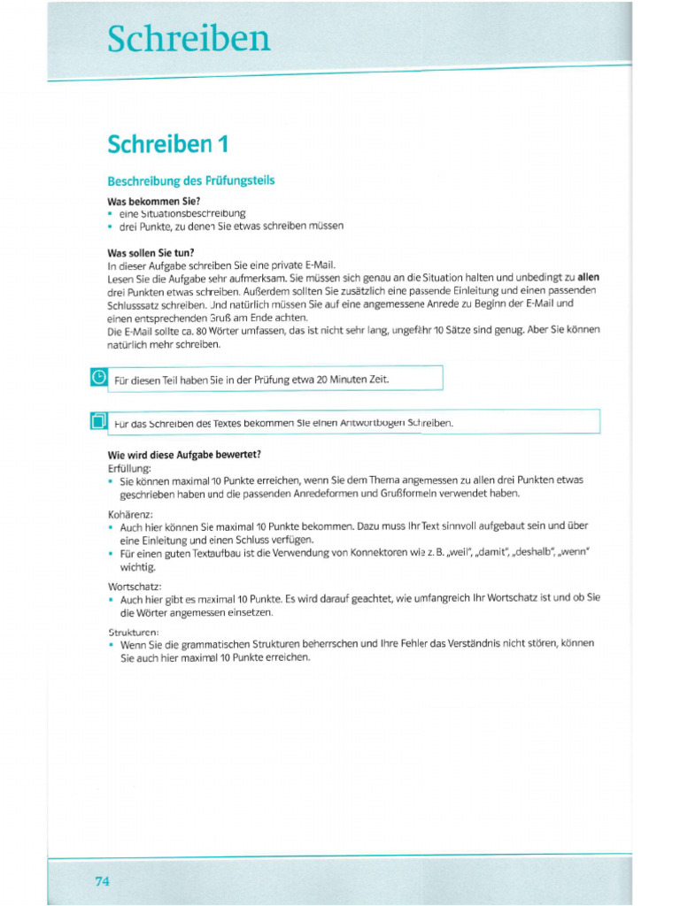 Mit Erfolg B1 Goethe Schreiben | PDF