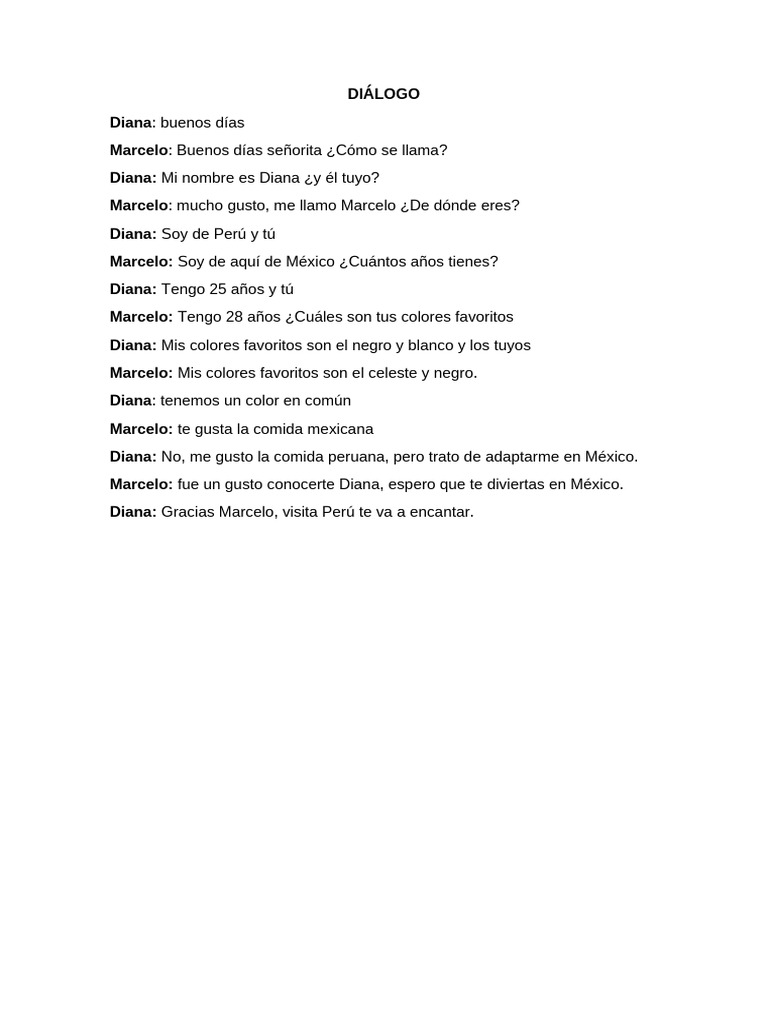 Diálogo en Español | PDF | Ciencias sociales | Estilo de vida