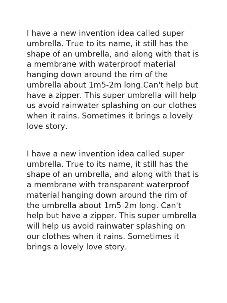 Super Umbrella | PDF