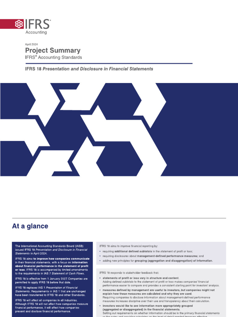 IFRS 18 Project Summary - Full Upload | PDF