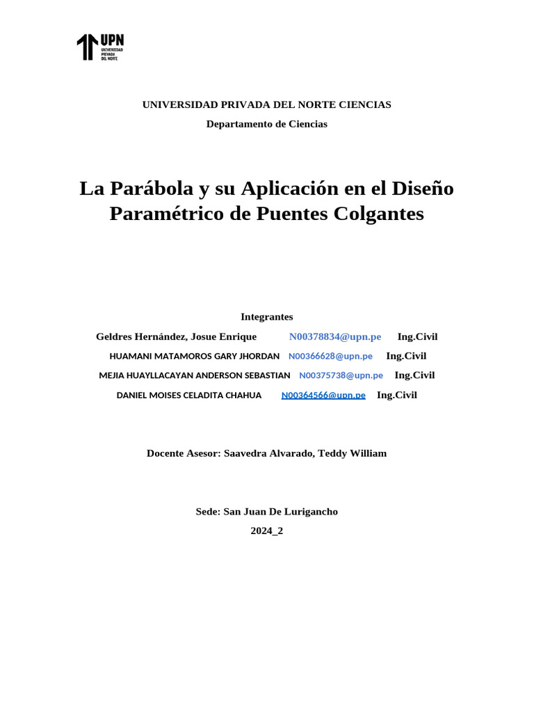 Formato de Informe Final p1 | PDF | Puente | Diseño