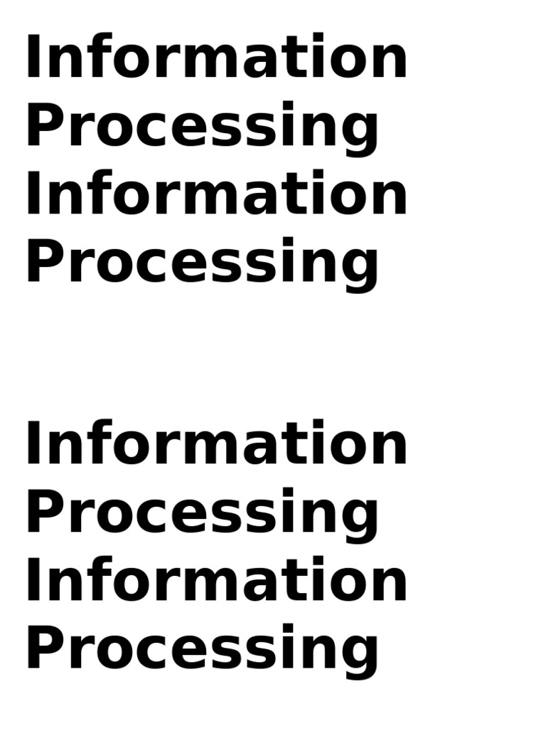 Information Processing | PDF