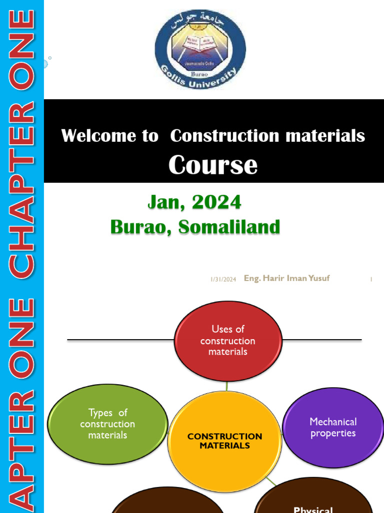 Chapter One Inroduction of Construction Materials | PDF | Concrete | Building Materials