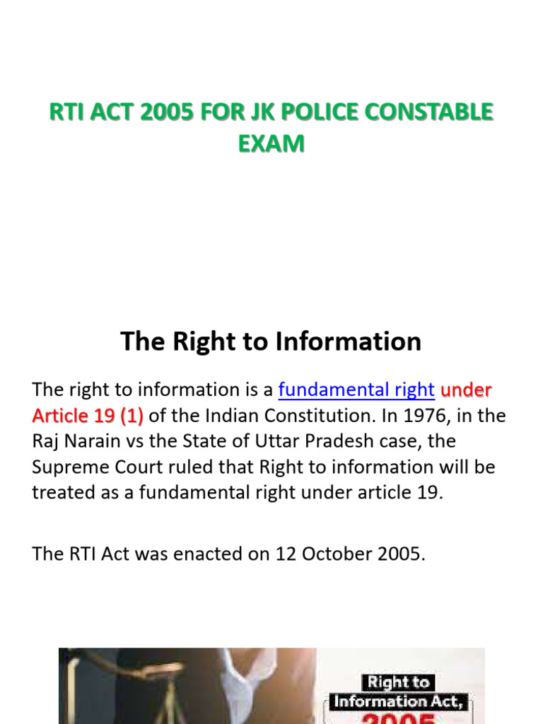 THE RTI ACT 2005 | PDF | Legal Documents | Political Law