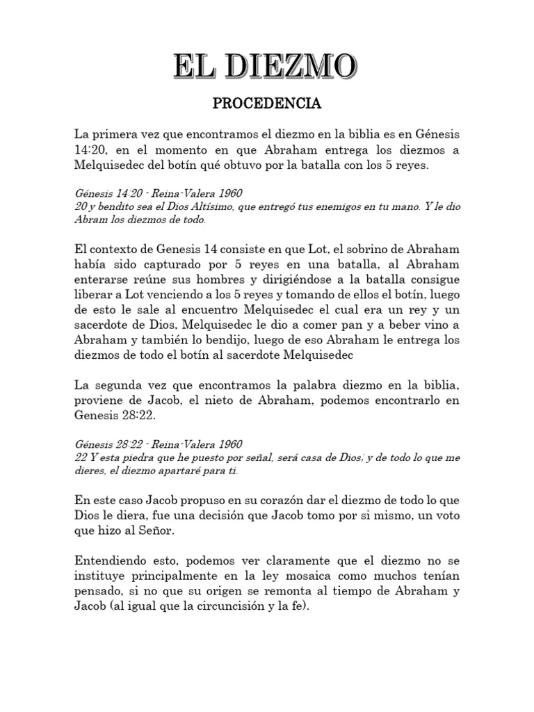 Origen y significado del diezmo bíblico | PDF | Abrahán | Diezmo