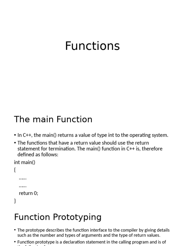 Functions | PDF | Parameter (Computer Programming) | C++