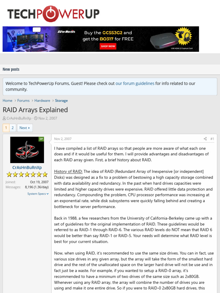 RAID Arrays Explained - TechPowerUp Forums | PDF | Data Management | Information Technology ...
