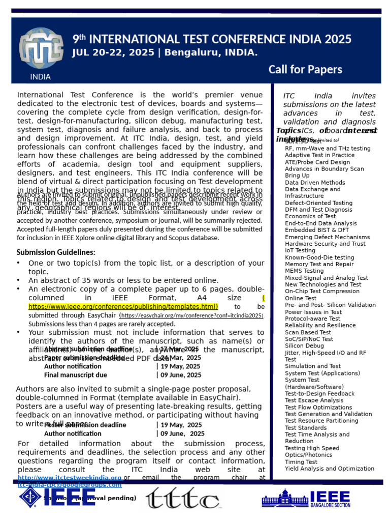 ITC India 2025 CFP v1 | PDF | Computer Science | Computer Engineering
