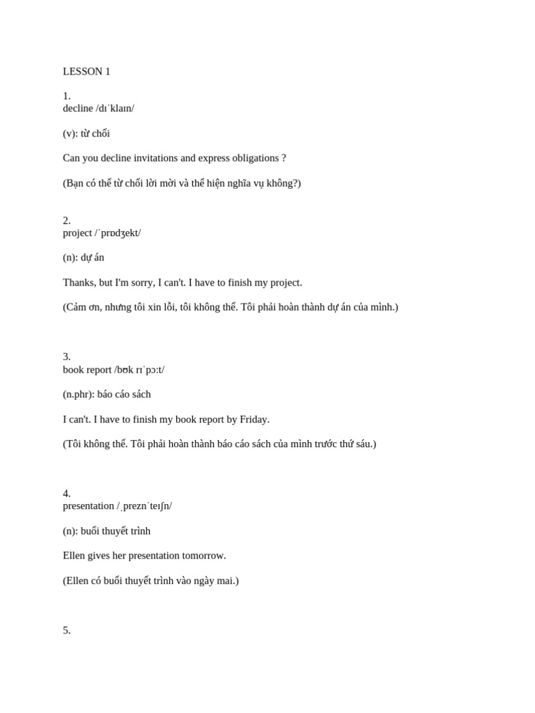 Hai - 7 - Vocab - Unit 6 | PDF