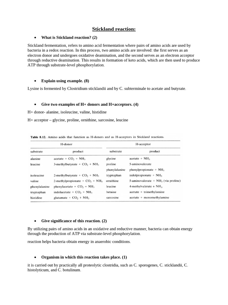 Stickland Reaction | PDF | Science & Mathematics