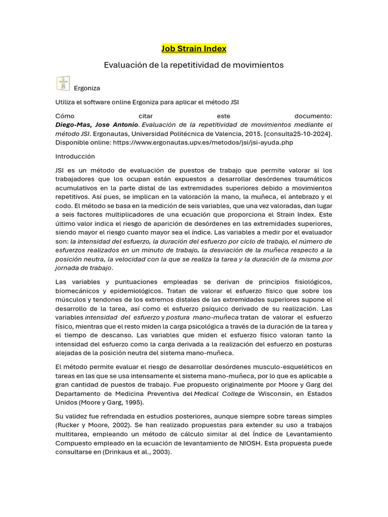 Job Strain Index | PDF | Ecuaciones