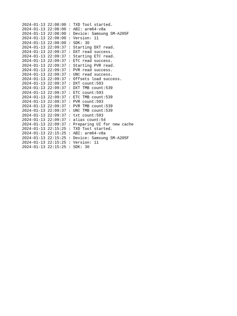 TXD Tool Log for Samsung SM-A205F | PDF