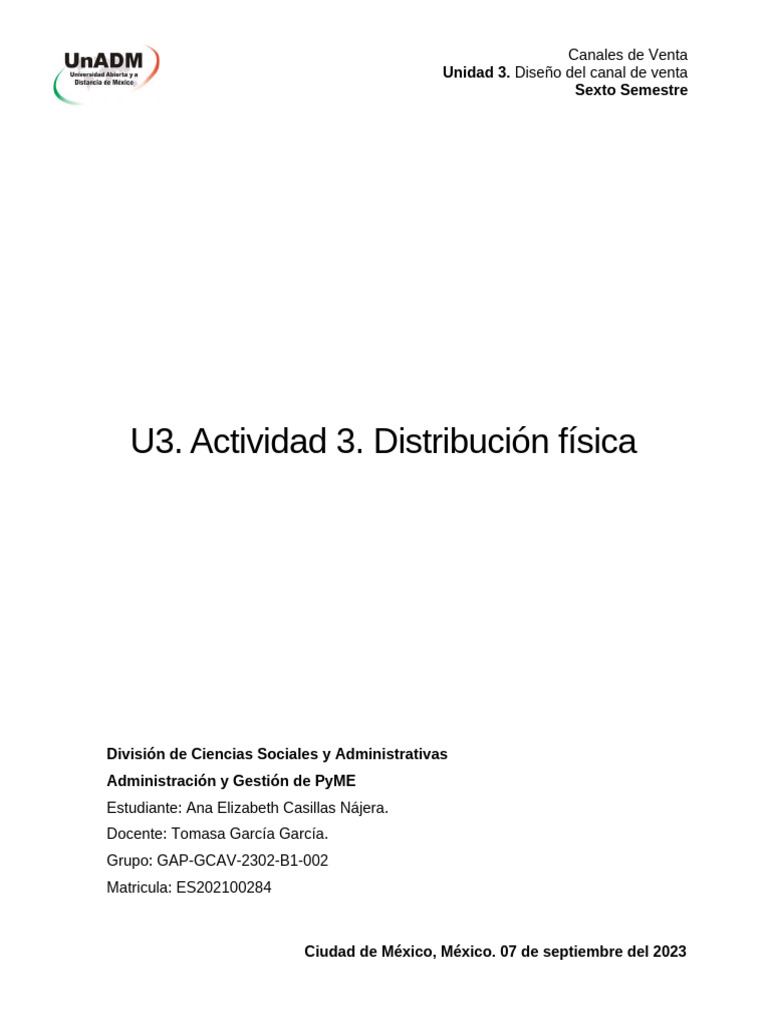 Gcav U3 A3 Ancn | PDF | Marketing | Logística