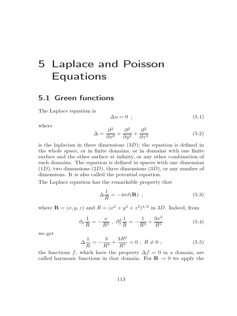 Equations of Mathematical Physics - (5 Laplace and Poisson Equations) | PDF | Green's Function ...