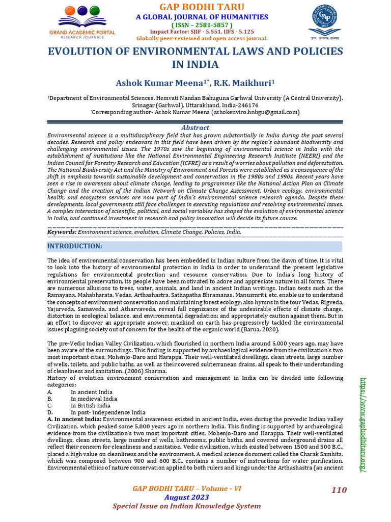 India's Environmental Law Evolution | PDF | Environmental Law ...