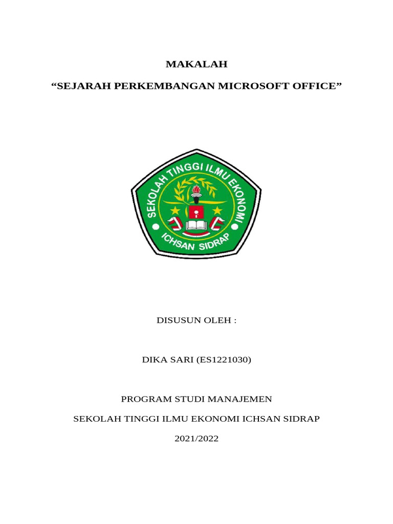 Makalah Sejarah Perkembangan Microsoft Office | PDF