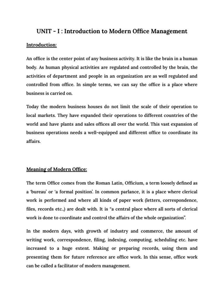 Introduction to Modern Office Management | PDF | Automation | Marketing