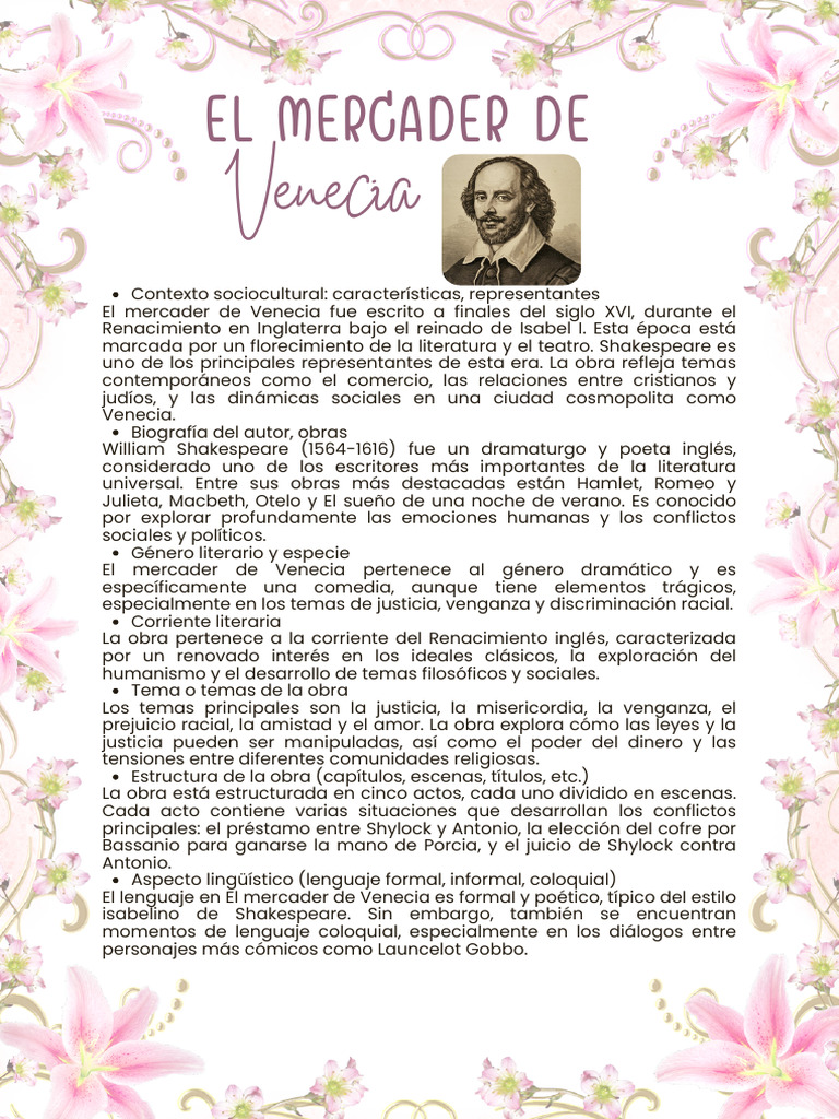 El Mercader de | PDF | El mercader de Venecia | William Shakespeare