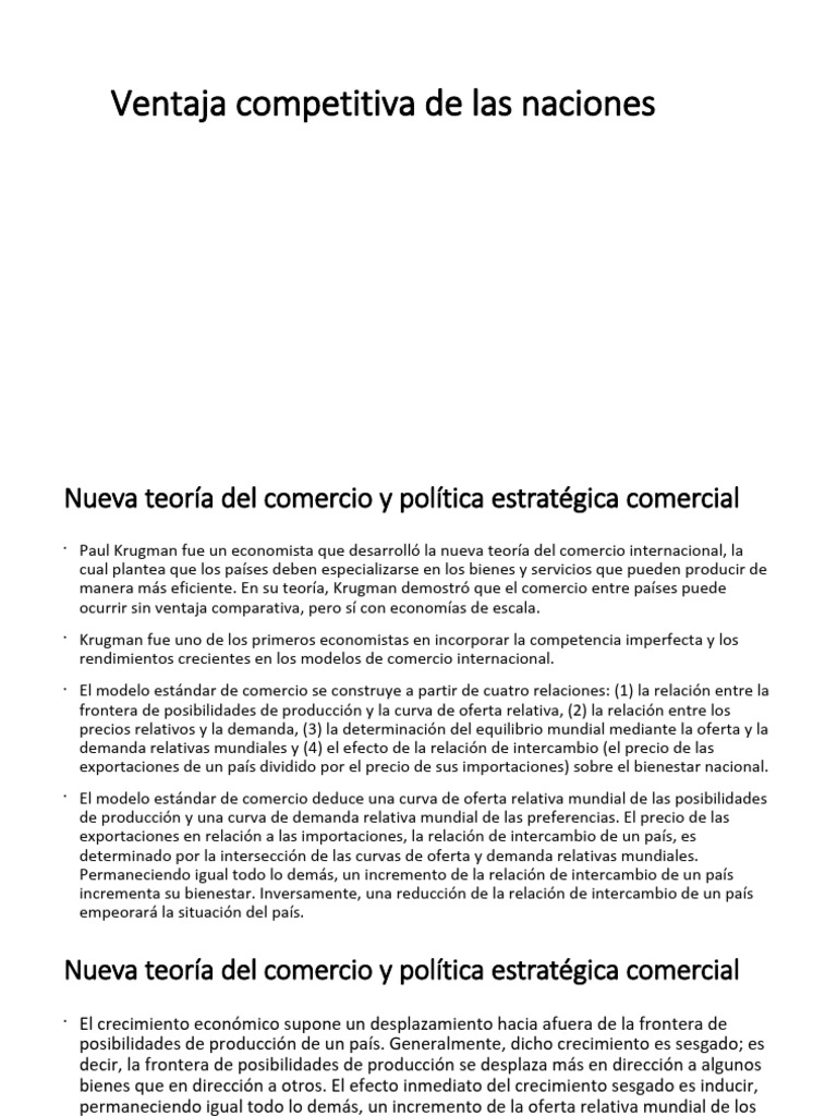 Ventaja Competitiva de Las Naciones | PDF | Business | Oferta (economía)