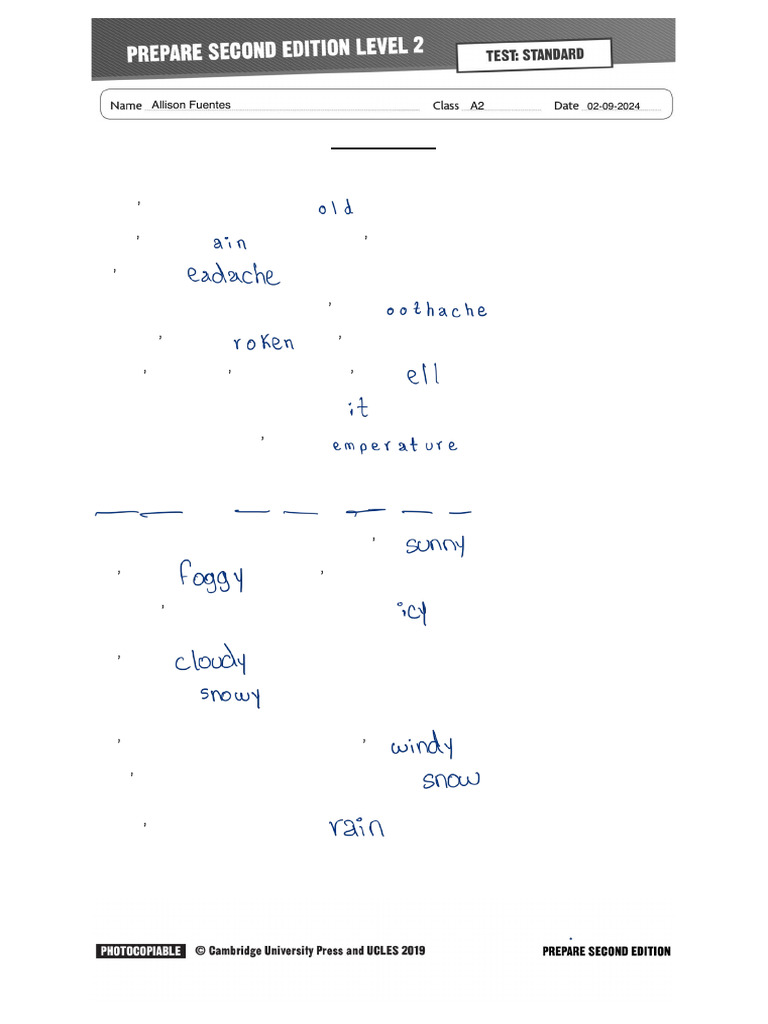 A2 English Quiz: Vocabulary & Grammar | PDF | Linguistics | Language ...