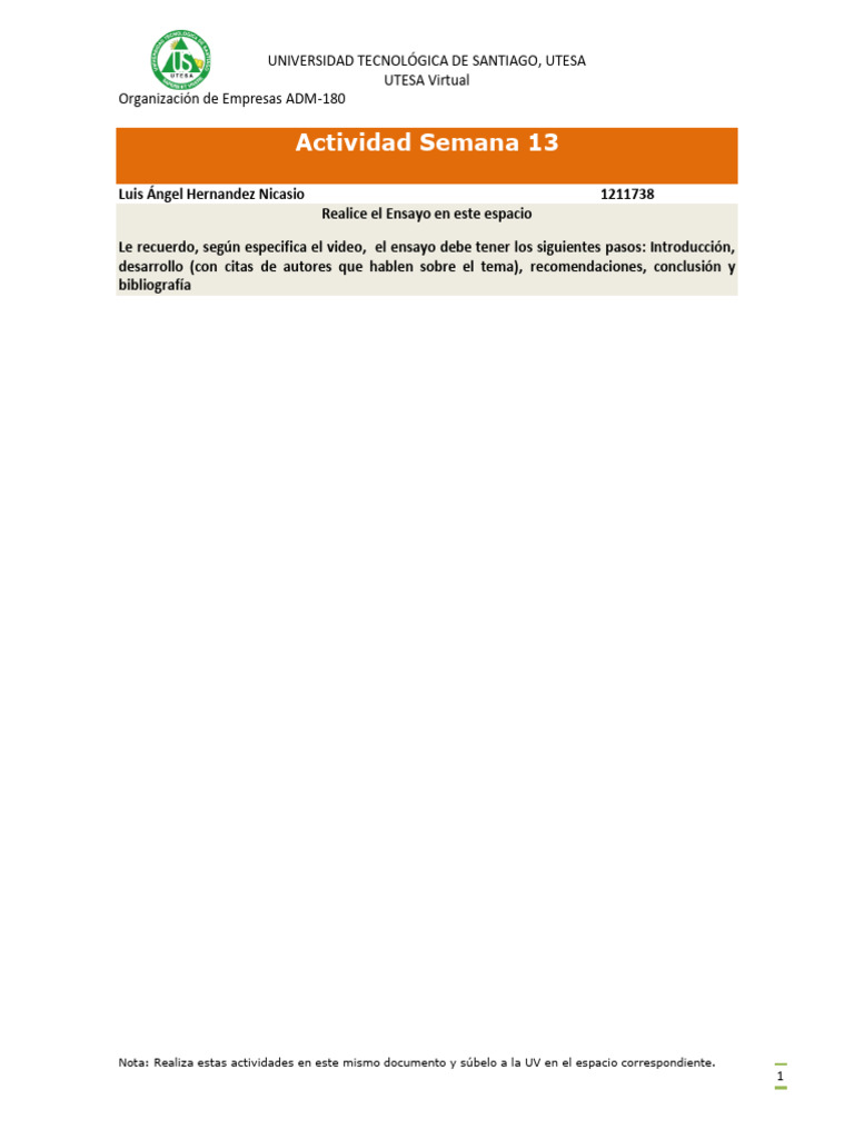 Luis Ã Ngel Hernandez Reporte S13 | PDF | Business | Calidad (comercial)